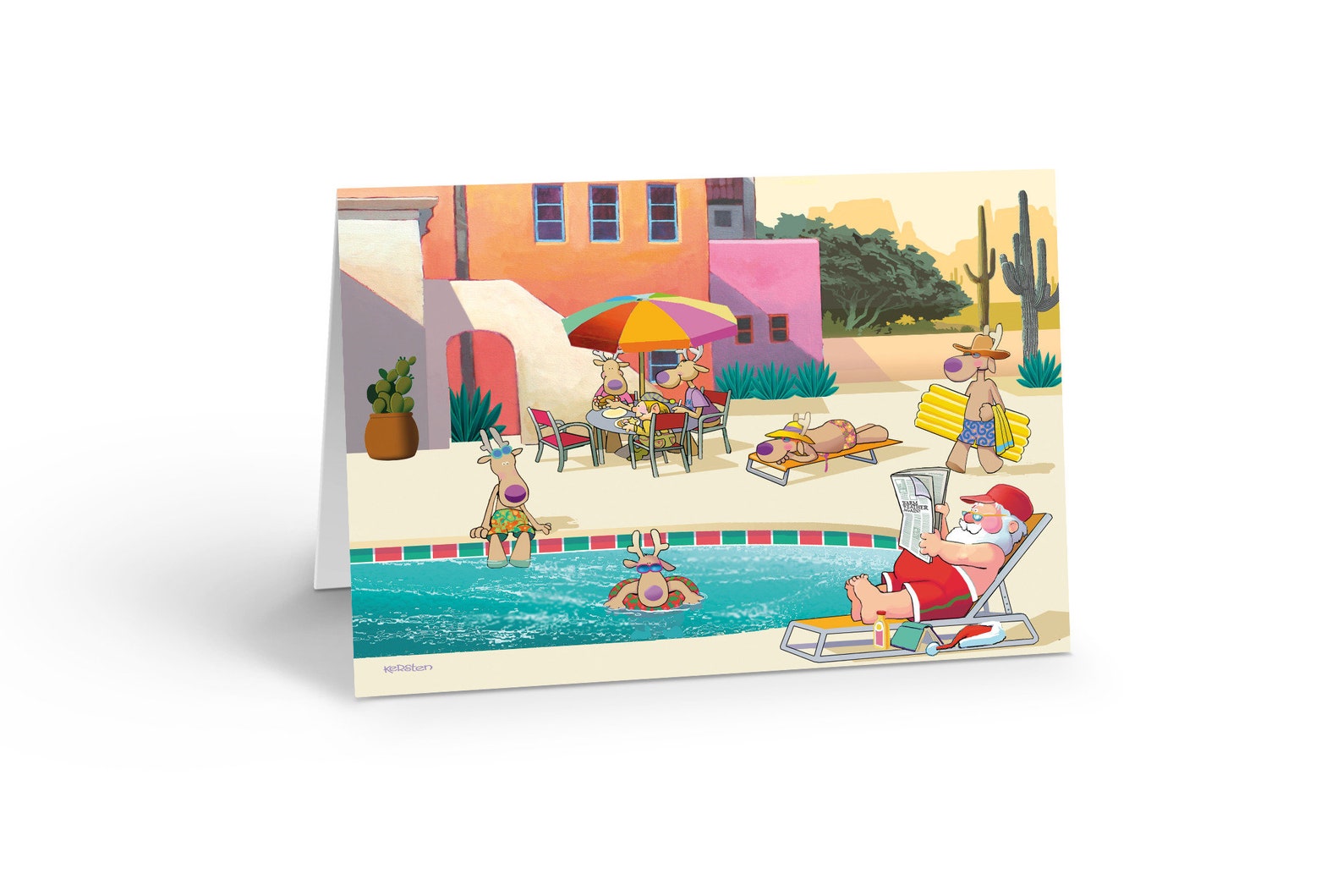 Christmas Pool Party in the Desert Christmas Card - 18 Pool Cards ...