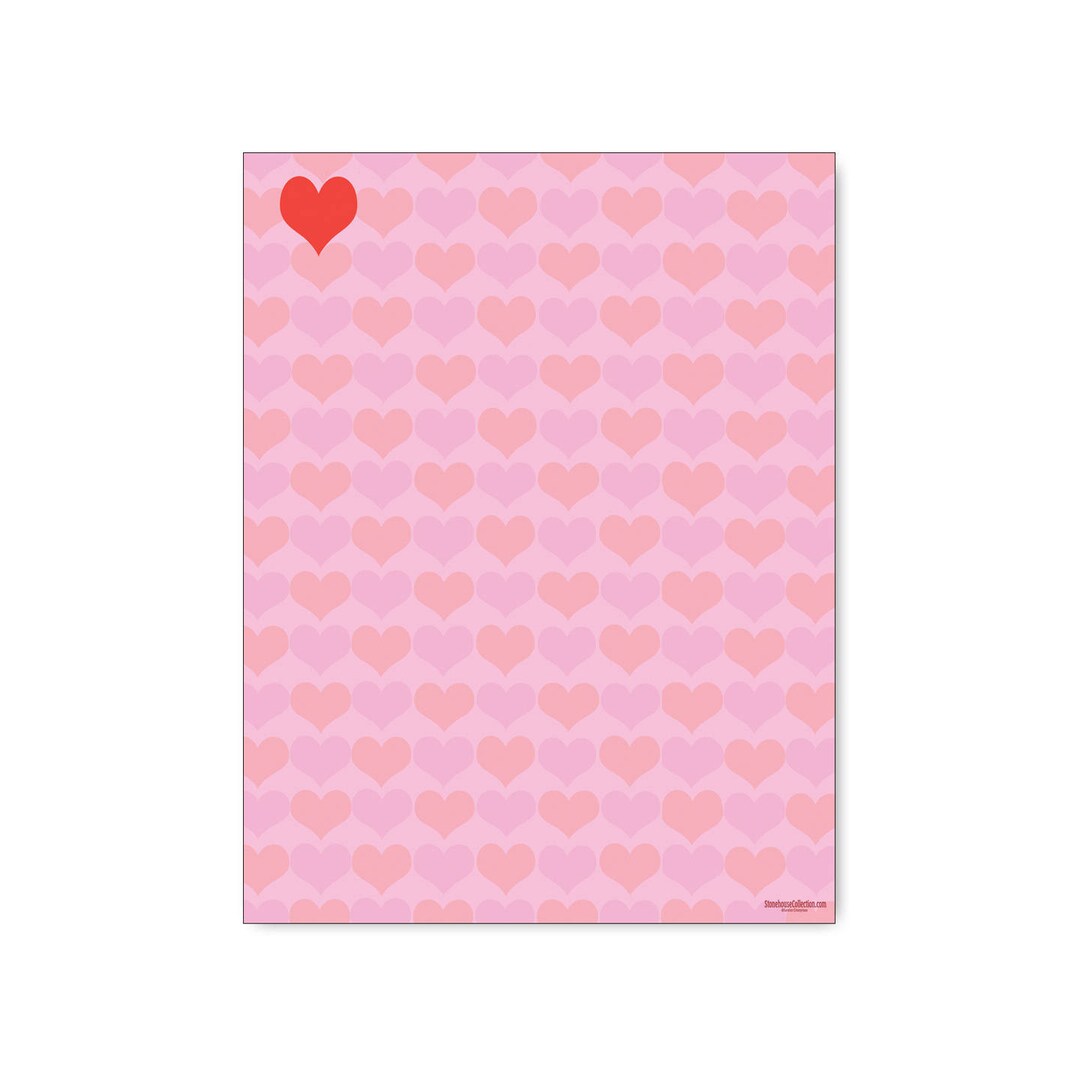 Hearts Stationery - Love & Hearts Letterhead -8.5 X 11 Inches - 60 ...