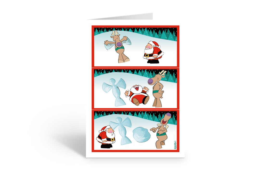 Snow Angels Christmas Cards - Humorous 18 Cards & Envelopes - 20012 - Etsy