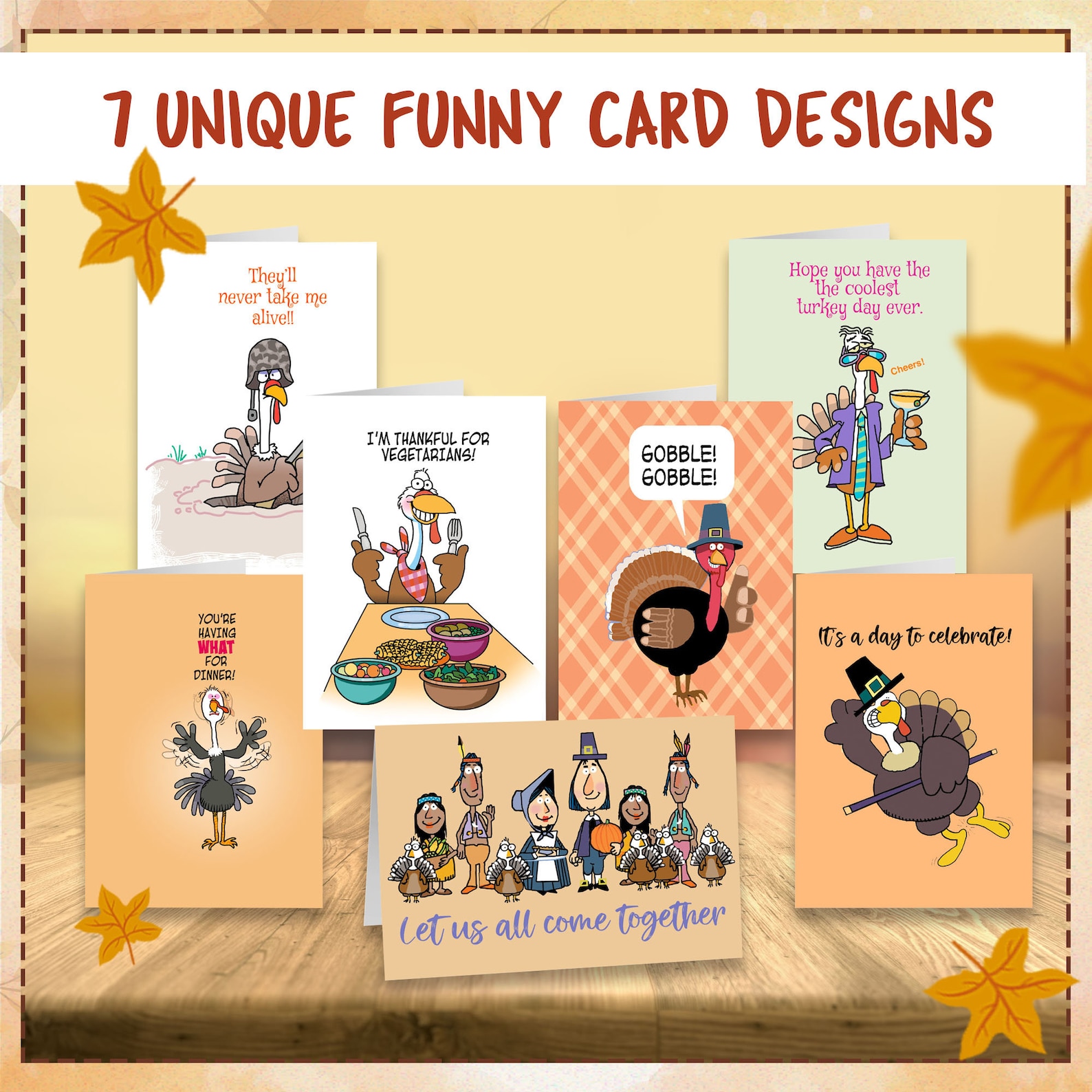 Thanksgiving Card Variety Pack 14 Funny Thanksgiving Cards & - Etsy