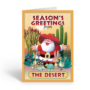 Western Theme Christmas Card - 18 Cards & Envelopes - Desert Greetings ...
