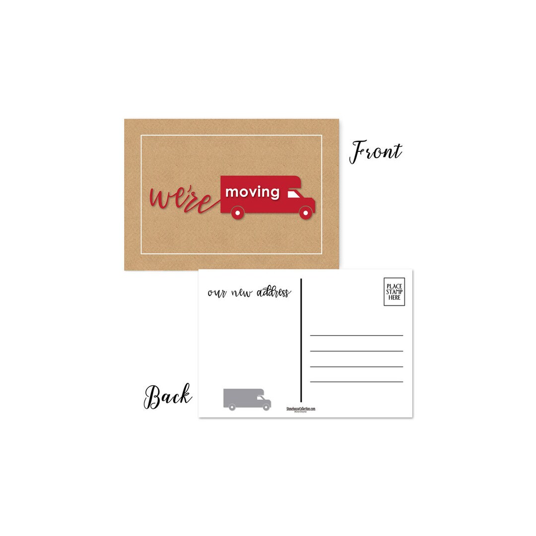 Moving Van- We've Moved - Set of 50 Moving Announcement Postcards - 4 X ...