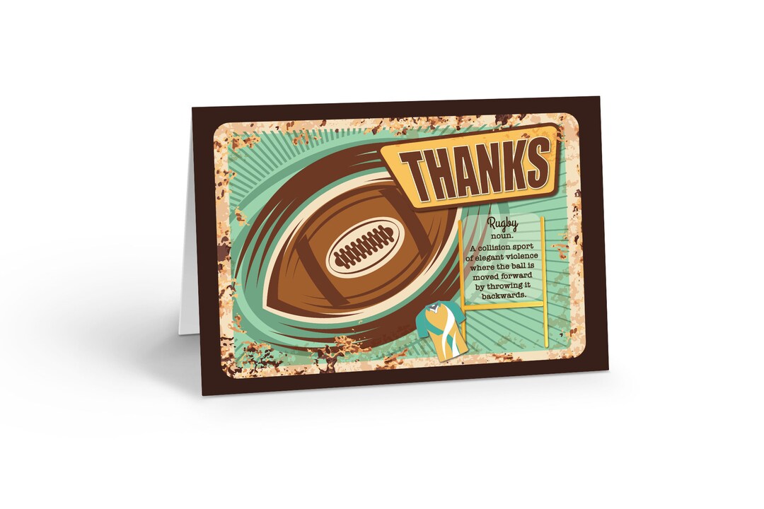 Rugby Thank You Note Card 10 Boxed Cards & Envelopes - Etsy