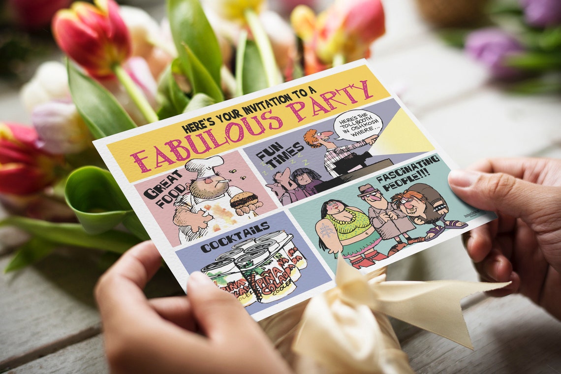 Funny Party Invitations 25 Invites & Envelopes Hilarious - Etsy