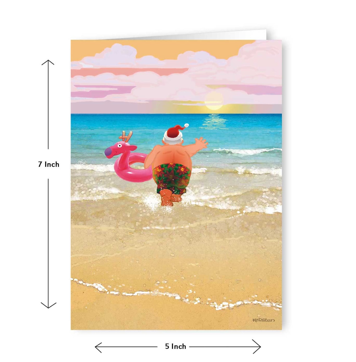 Beach Fun Santa Holiday Cards 18 Beach Christmas Cards - Etsy