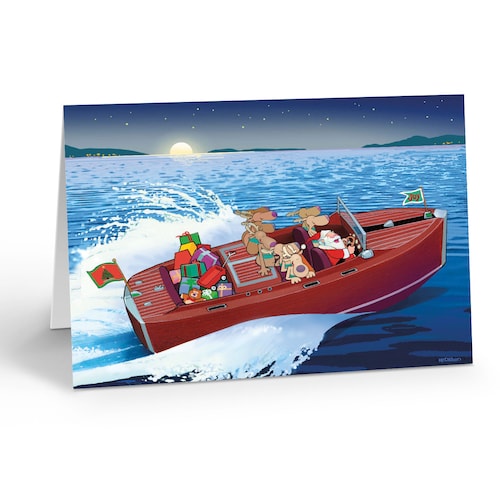 Christmas Tree Boat 18 Boating Cards and Envelopes 60043 - Etsy