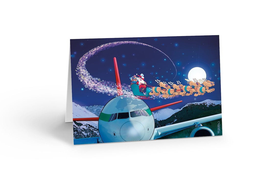 Airplane Theme Christmas Card 18 Cards & Envelopes - 80016 - Etsy