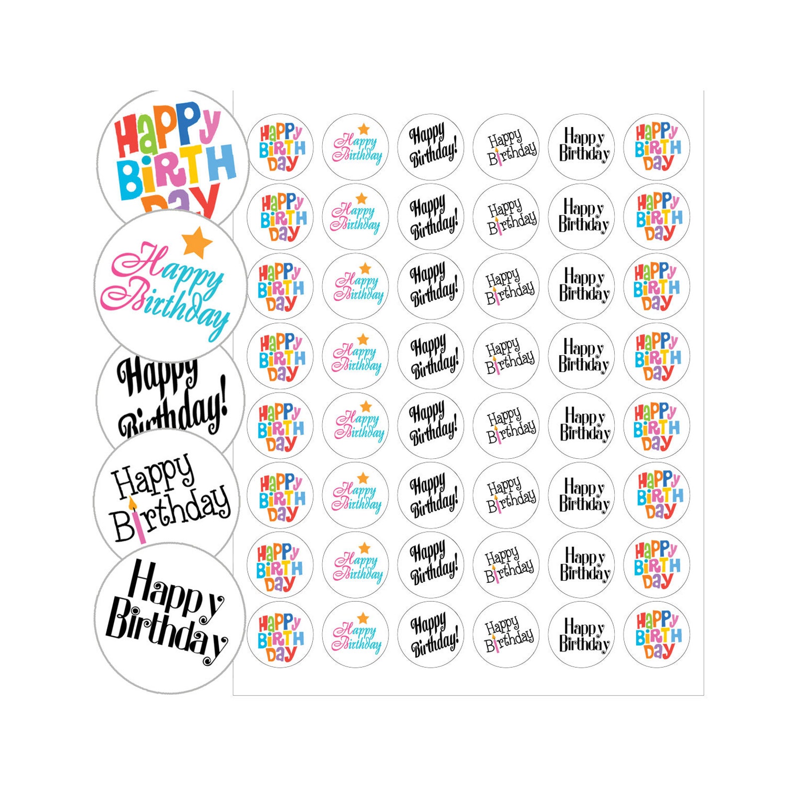 Happy Birthday Envelope Seals 1.2 Happy Birthday Stickers 144 Birthday ...