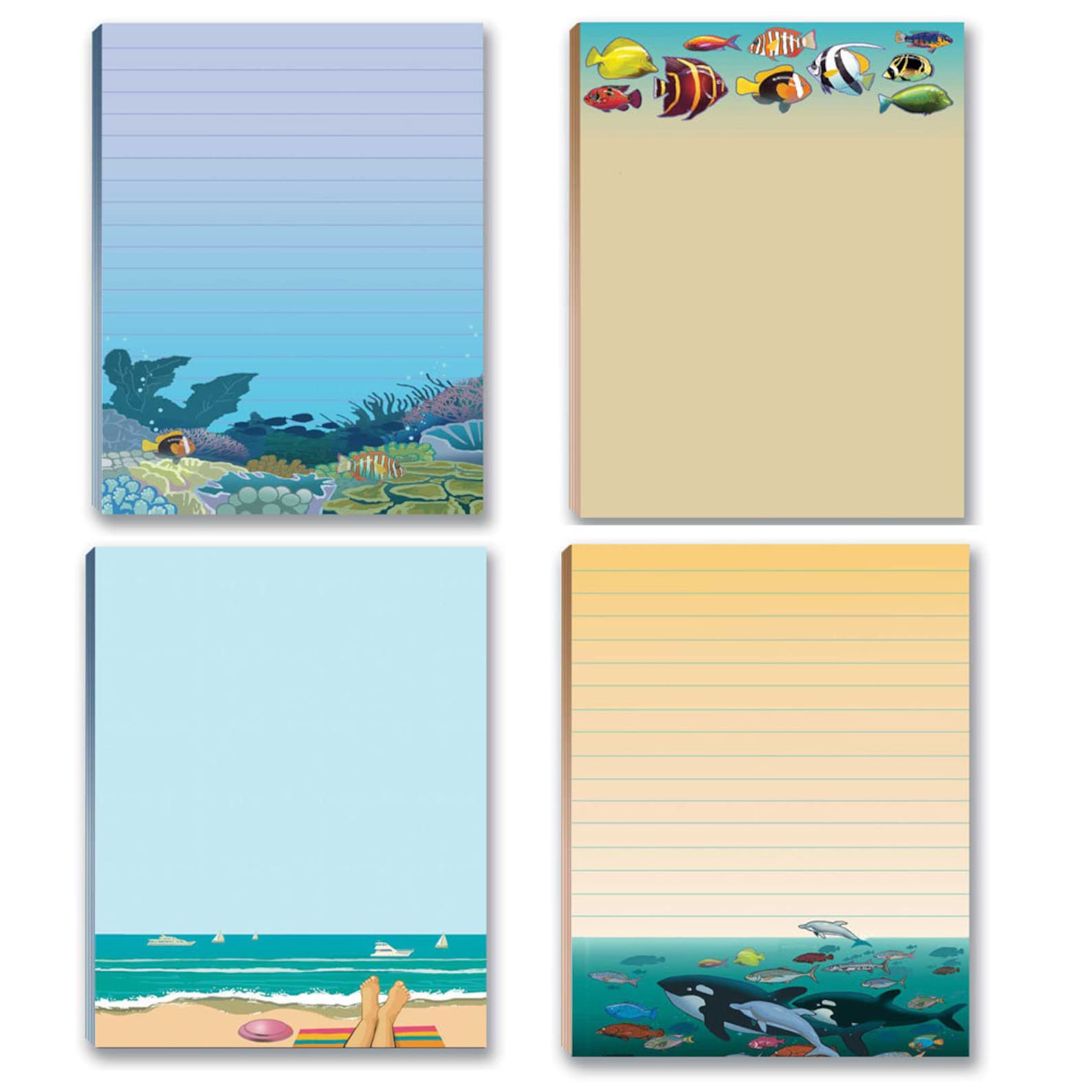 Beach Note Pad Pack 8 Assorted Beach & Ocean Theme Pads - Etsy