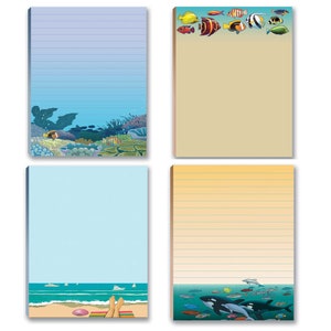 Beach Note Pad Pack - 8 Assorted Beach & Ocean Theme Pads - Great Gift ...