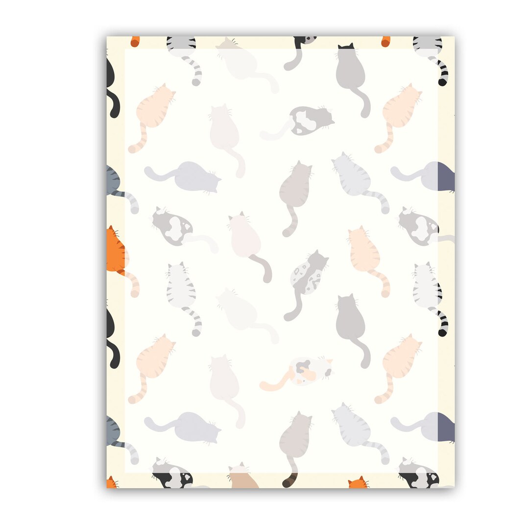 Cute Cat Stationery - 8.5 X 11 Inches - 60 Paper Sheets - B6539 - Etsy