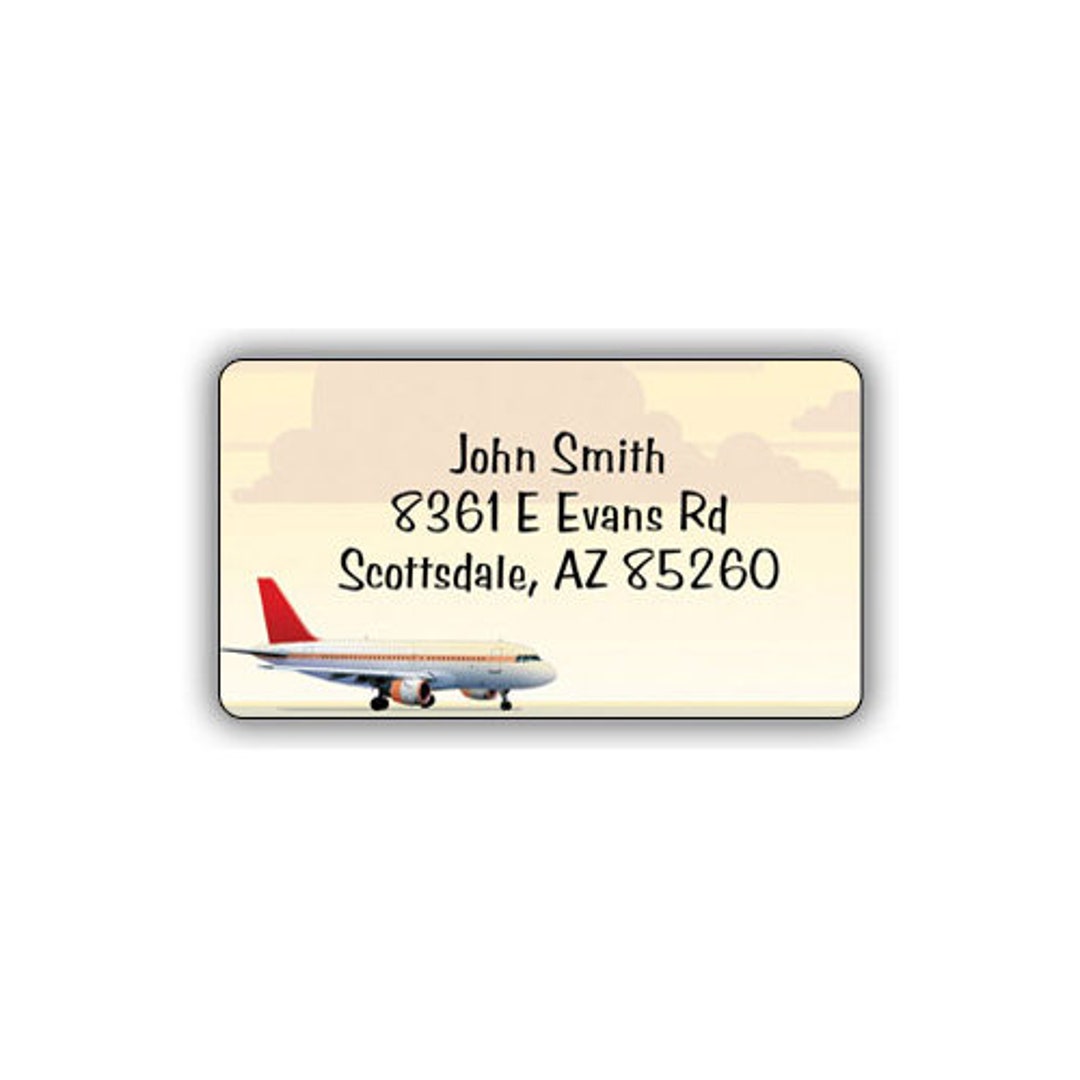 Airplane Custom Return Address Label -aviation Themed - Personalized ...