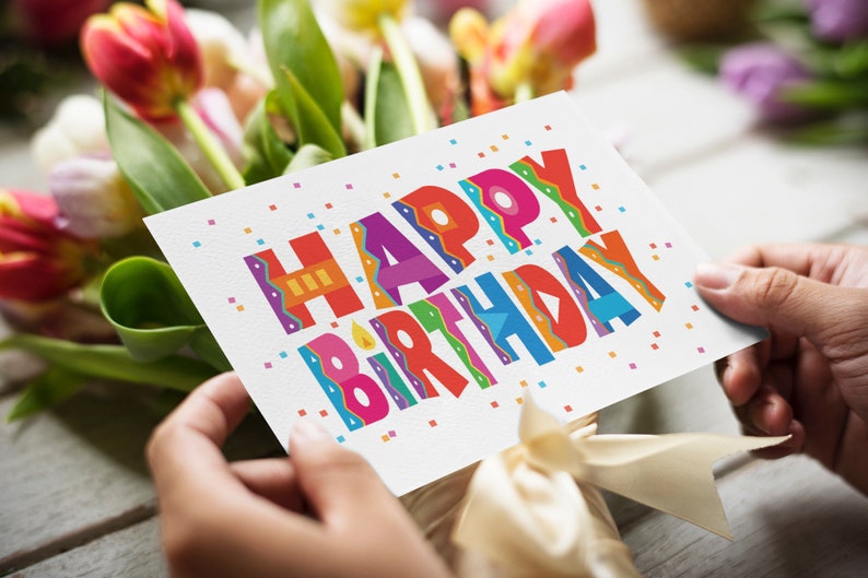 Happy Birthday Postcards Full Color Font & Back bulk Pack | Etsy