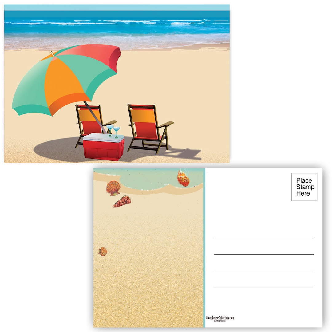 Relaxing Day at the Beach Postcards - Set of 40 - 4 X 6 Postcards ...