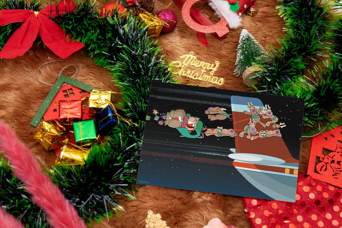 Airplane Christmas Card Variety Pack 24 Cards & Envelopes 83 - Etsy