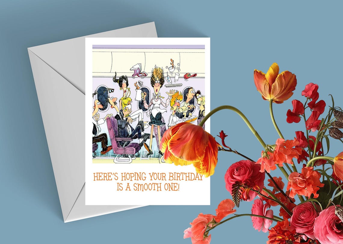 Airplane Birthday Card - Funny Airplane Birthday Card "smooth One ...