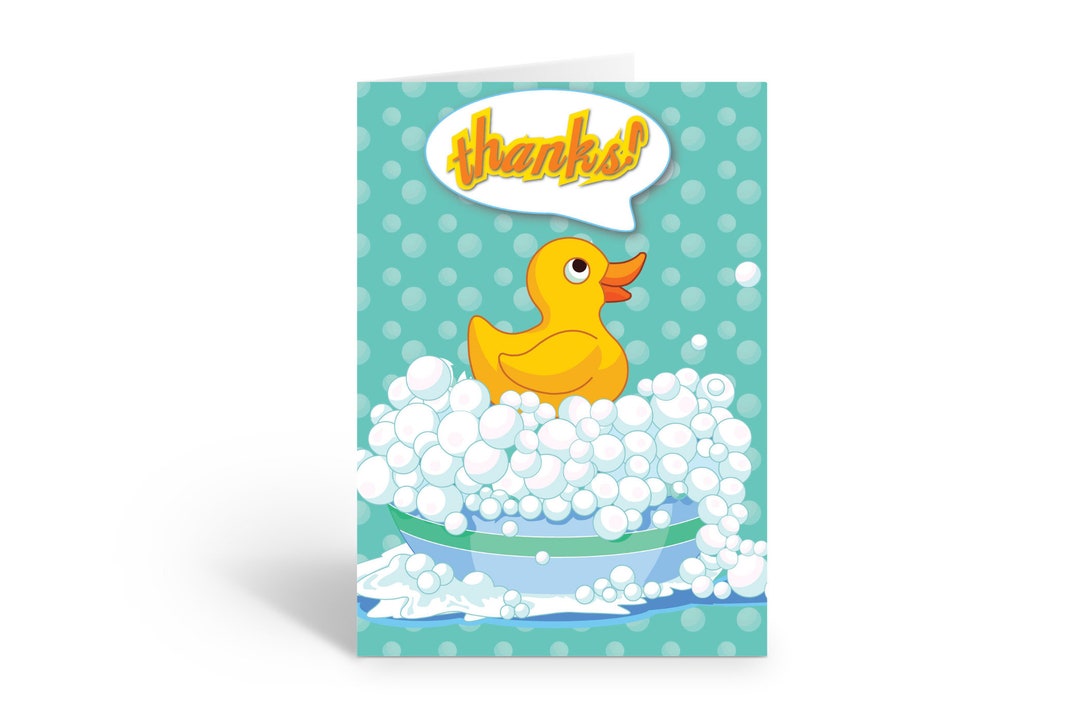 Cute Rubber Ducky Thank You Note Card - 10 Boxed Cards & Envelopes ...