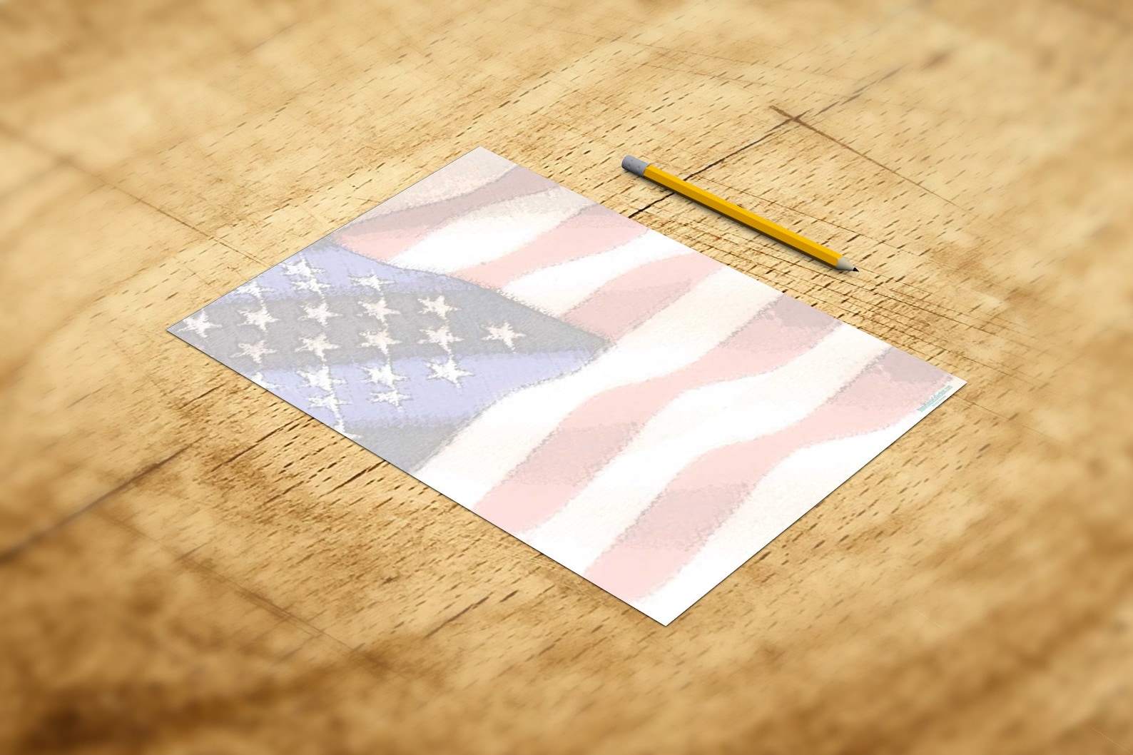 Patriotic Flag Stationery - American Flag Letterhead -8.5 X 11 Inches ...