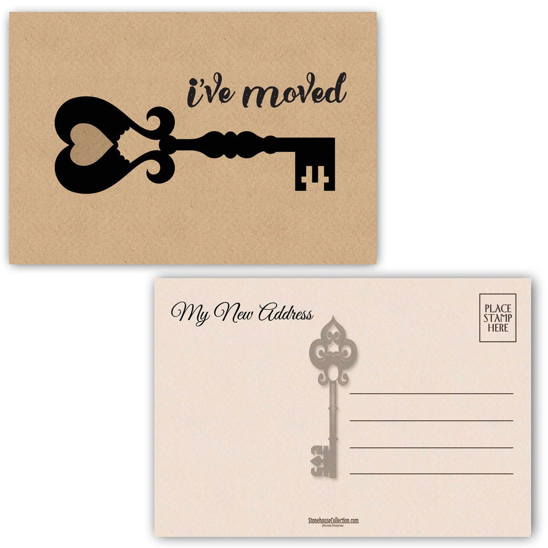 I've Moved Heart Key Moving Postcards - 40 4 X 6 Moving Postcards ...