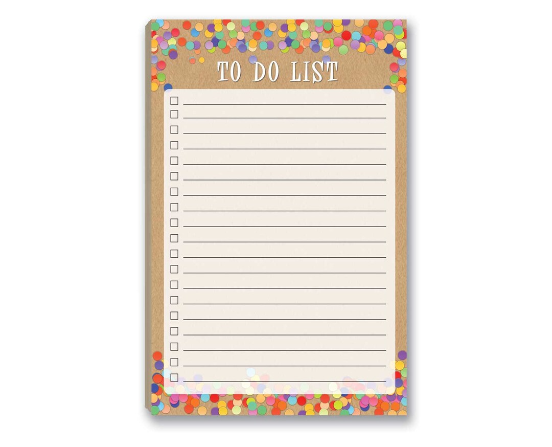 Magnetic to Do List Notepad Colorful Confetti- 8.5" X 5.5" - Notepads ...
