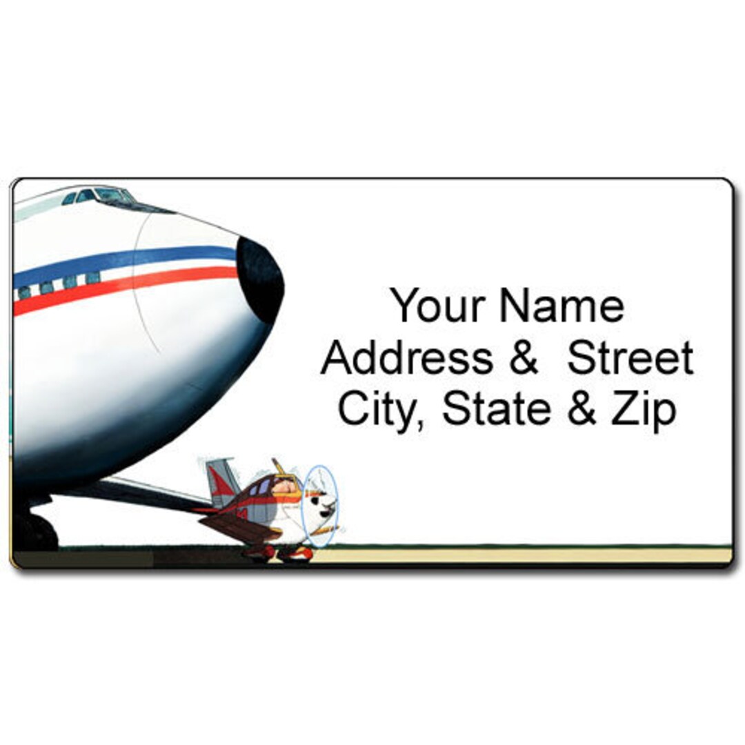 Jetliner Custom Return Address Label -aviation Themed - Personalized ...