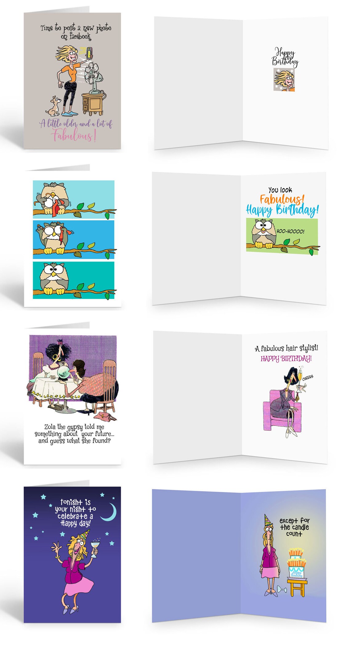 Funny Birthday Card Assorted Humorous of 16 Cards & Envelopes - Etsy