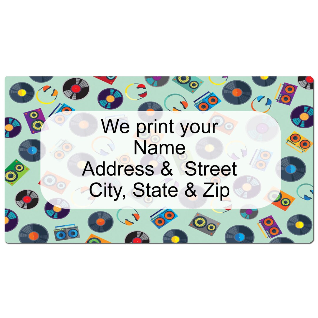 Vinyl Record Address Label - Personalized Address Label - B21295 - Etsy