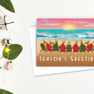Beach Sunset Christmas Card 18 Cards & Envelopes - Beach Christmas ...