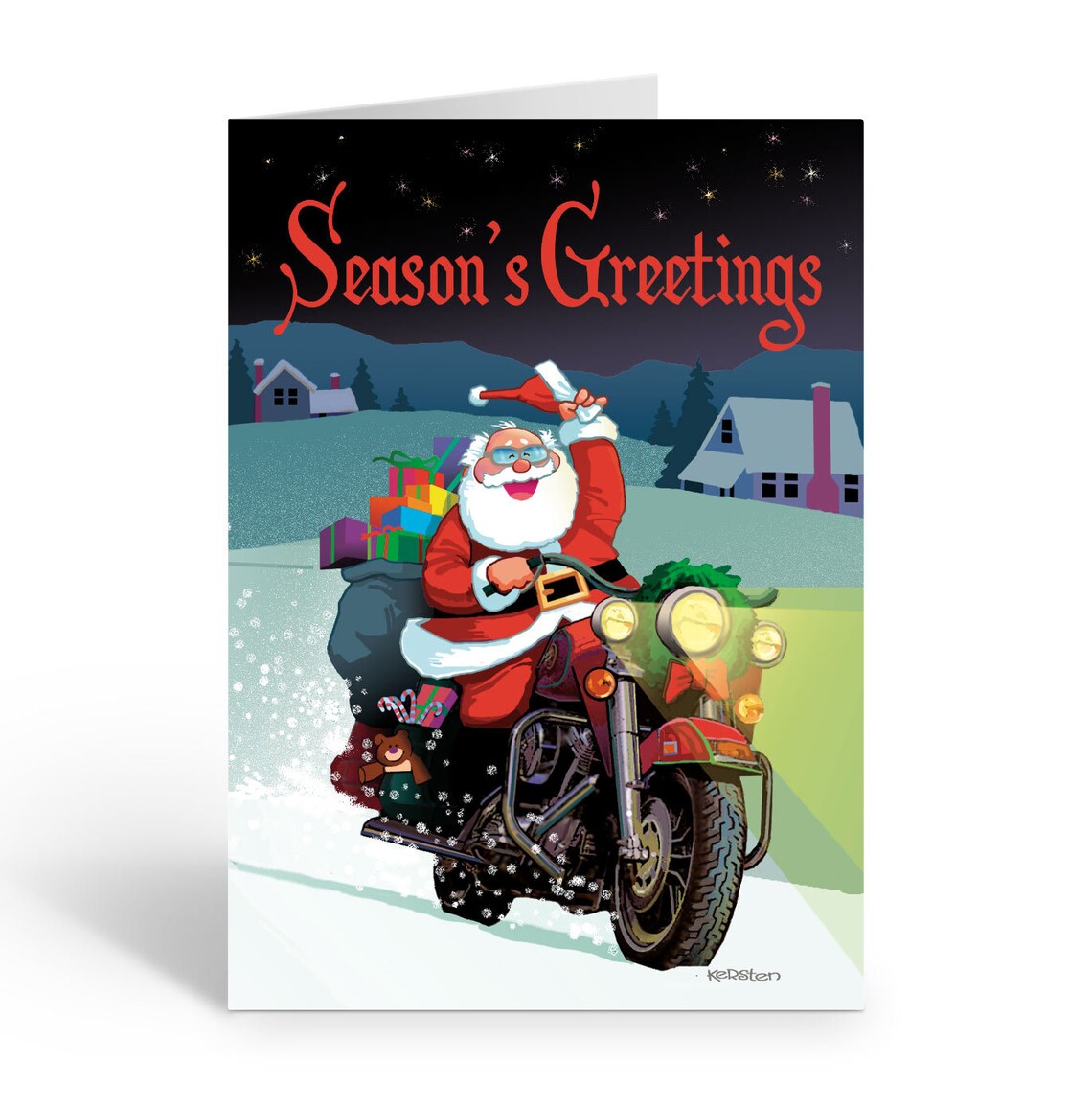 Motorcycle Christmas Cards - Assorted Motorcycle Cards - 18 Christmas ...