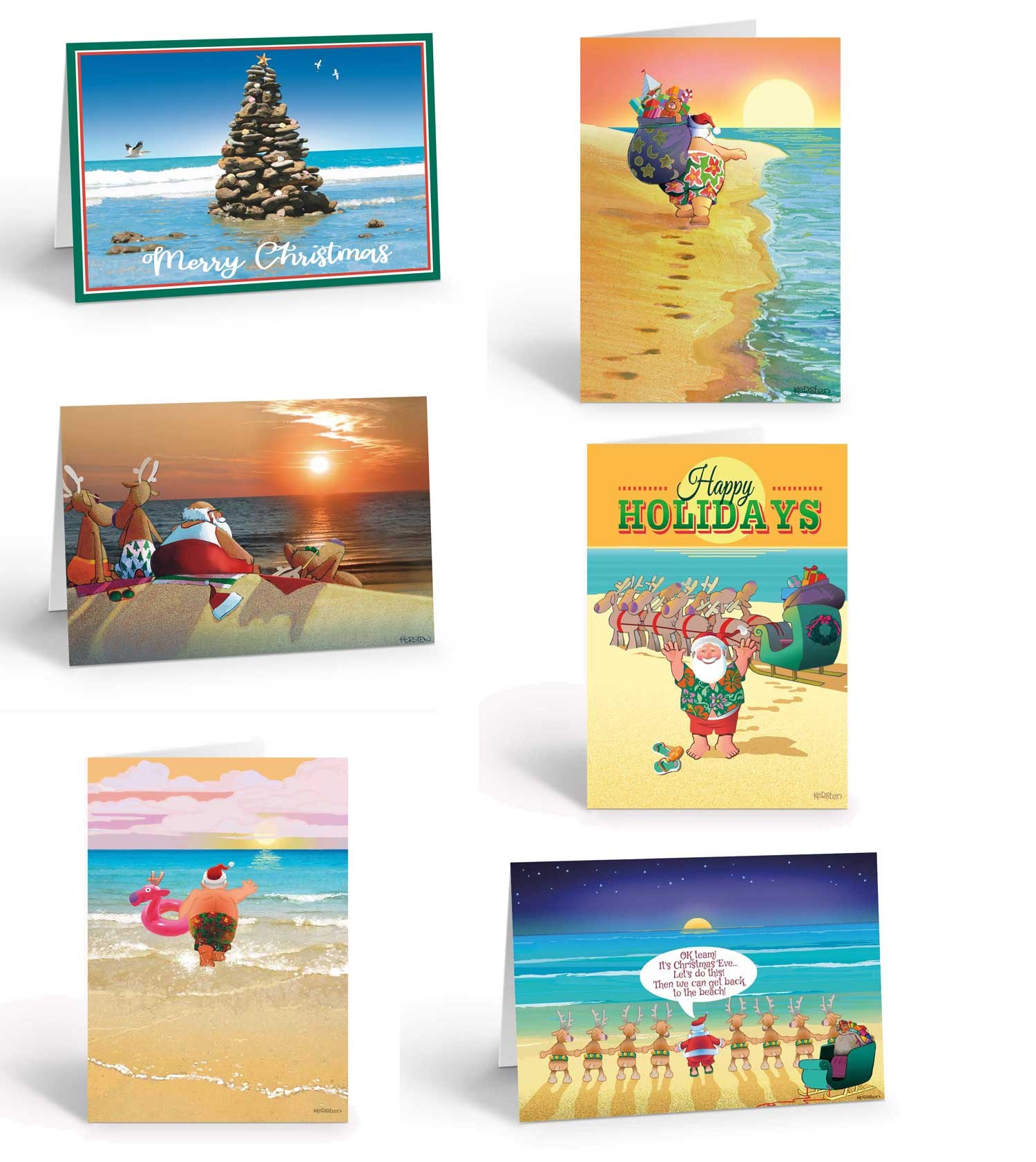 Merry Christmas Beach Cards