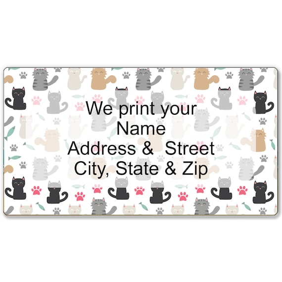 Cat Address Label Customized Return Address Label B21280 | Etsy