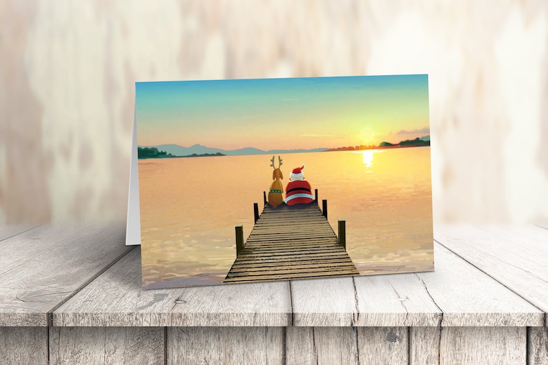 Dock Sunset Christmas Card - 18 Holiday Cards and Envelopes -beautiful ...
