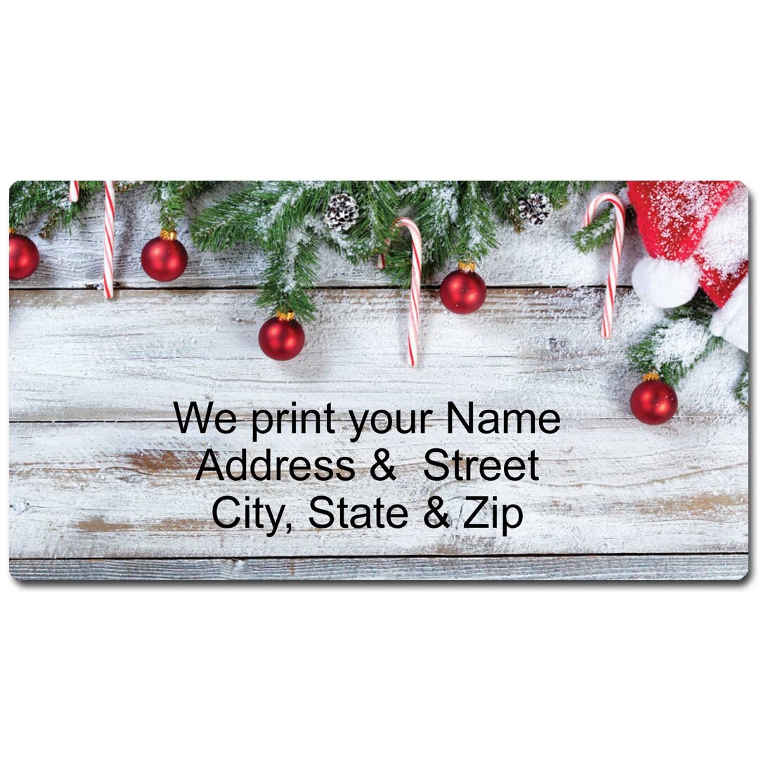 Rustic Holiday Personalized Return Address Label - Christmas Customized ...