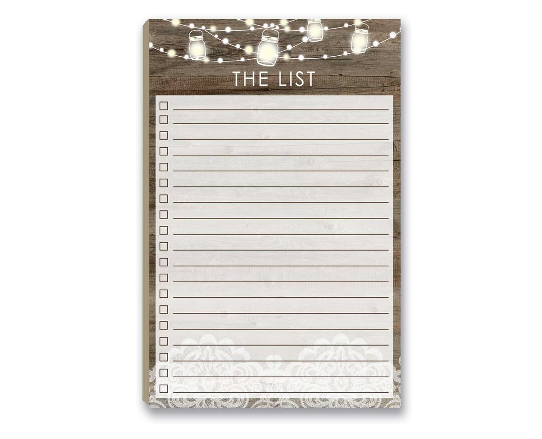 Rustic to Do List Magnetic Notepad - 8.5" X 5.5" - Notepads Have 50 ...