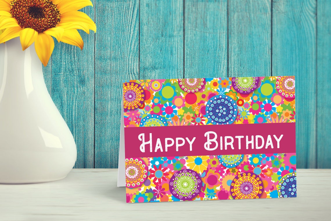 Austin Powers Flowers Happy Birthday Cards Blank Gift | Etsy