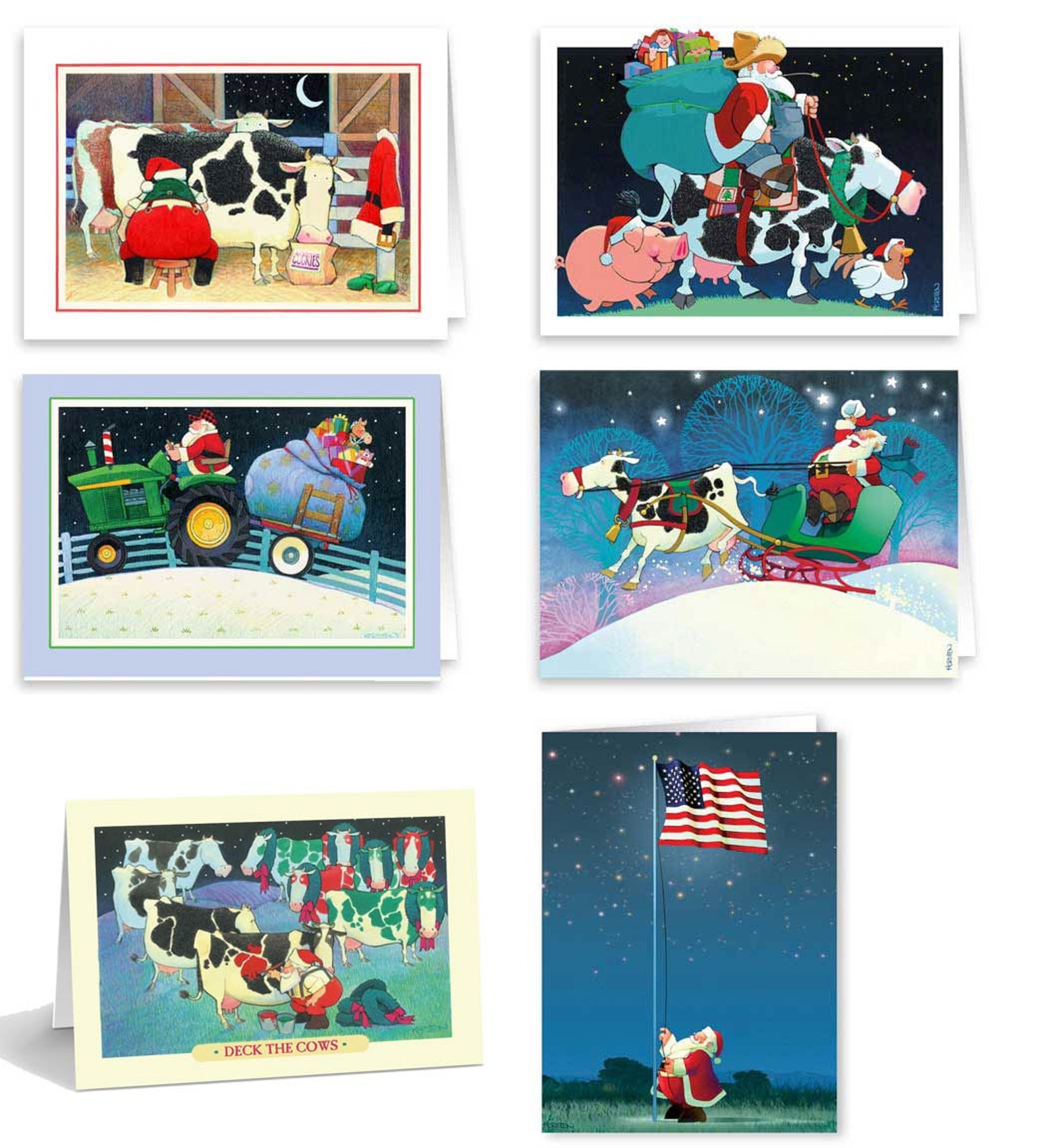Assorted Country and Farm Christmas Card 24 Cards & - Etsy