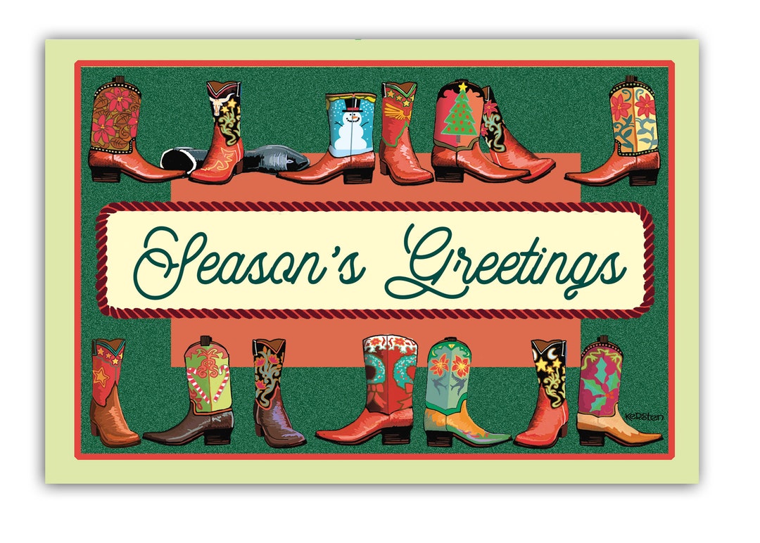 Cowboy Boots Western Postcards - 4 X 6 Western Postcards - 40 Holiday ...