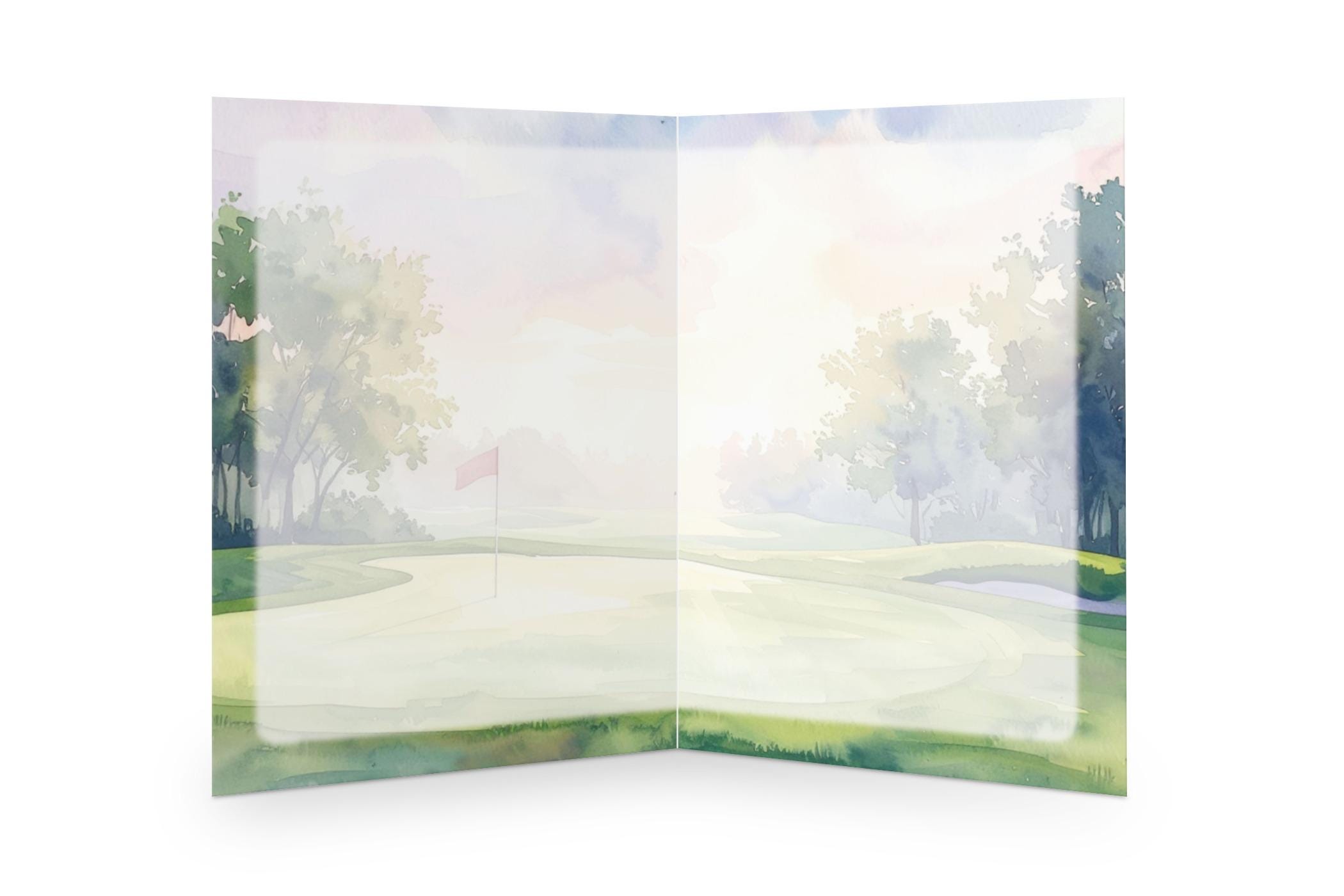Pretty Golf Course Happy Birthday Card - Single Card W/envelope ...