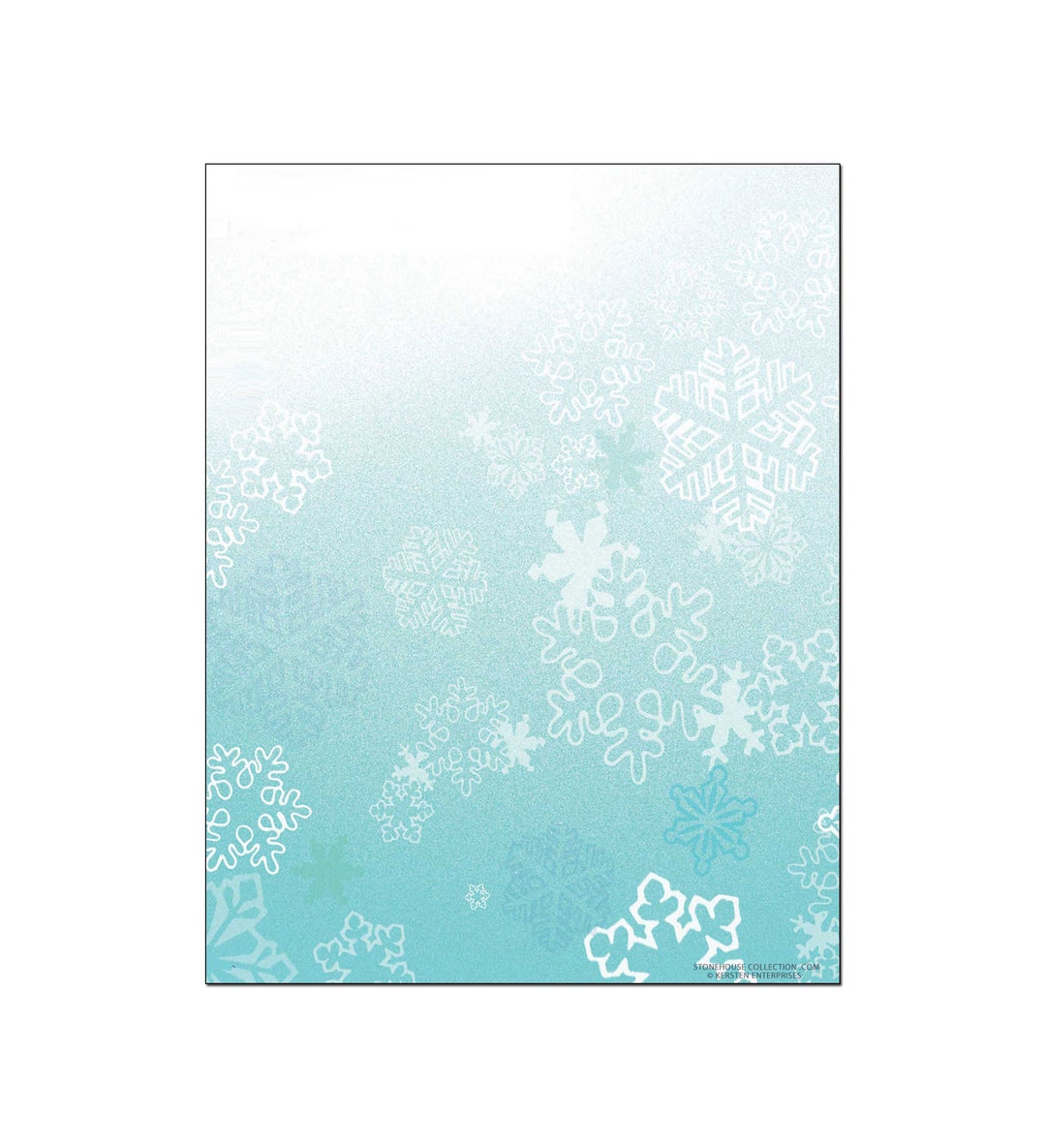 Christmas Holiday Stationery - Winter Snowflakes - 8.5 X 11 Inches - 60 ...