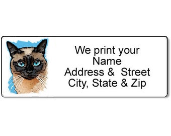 Happy Cat Return Address Label feline Fun Personalized | Etsy