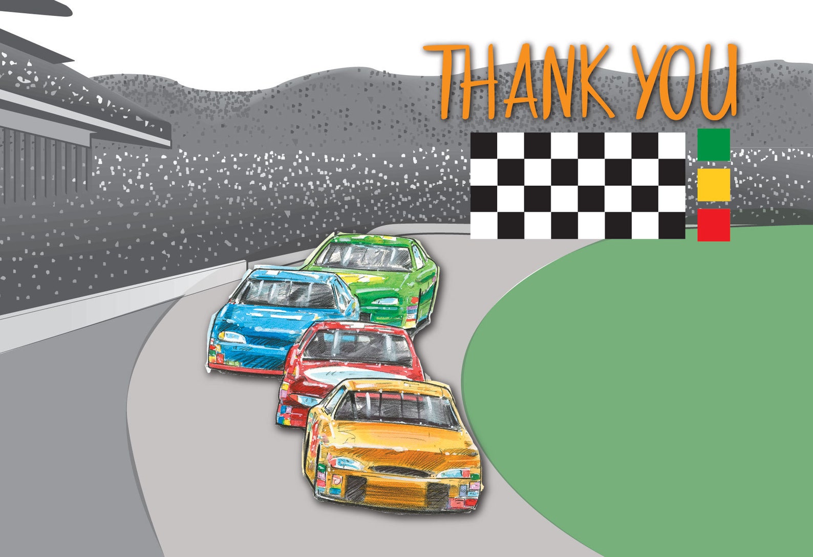 Race Car Themed Thank You Postcards Set of 40 Postcards 4 - Etsy
