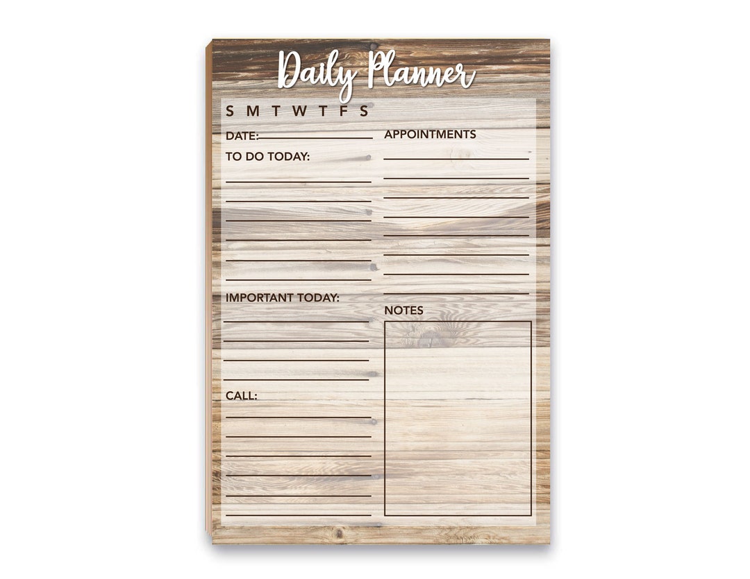 Rustic Dialy Planner Magnetic Notepad - 8.5" X 5.5" - Notepads Have 50 ...