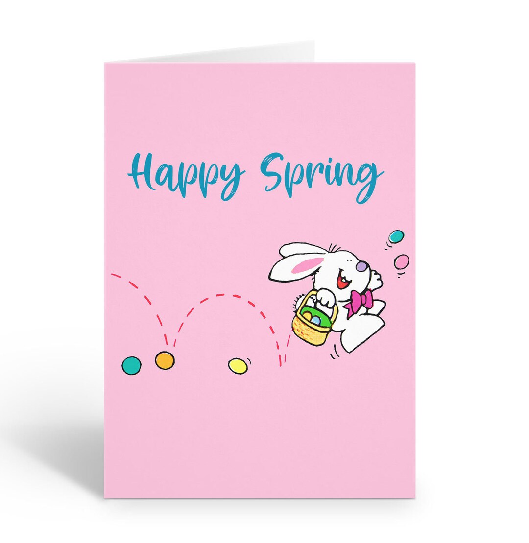 Happy Spring Easter Note Cards - 10 Cute Blank Easter Note Cards ...
