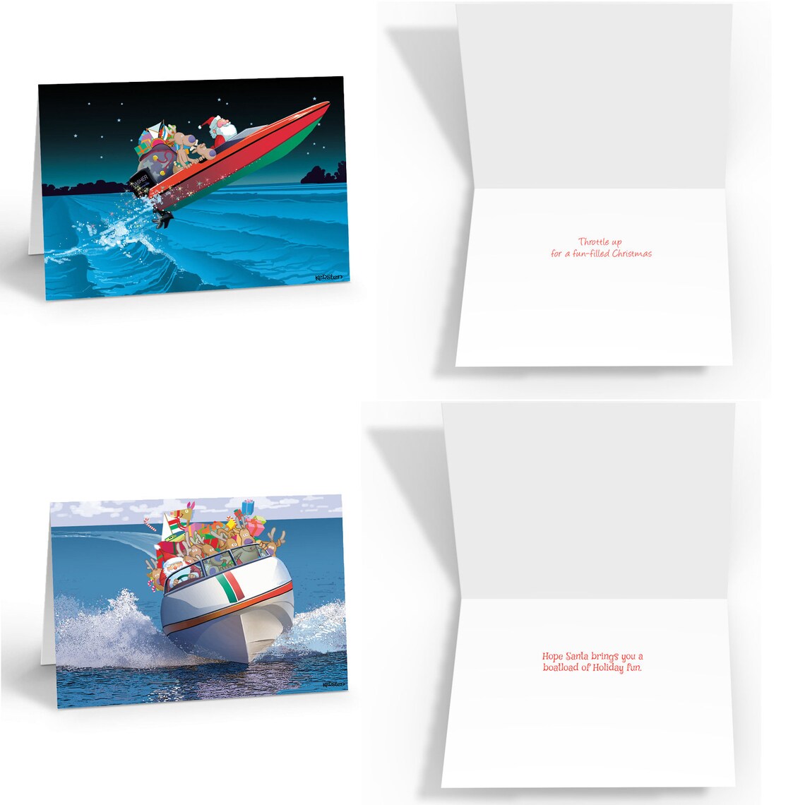 Boat Christmas Card Variety Pack 24 Cards & Envelopes 89 - Etsy