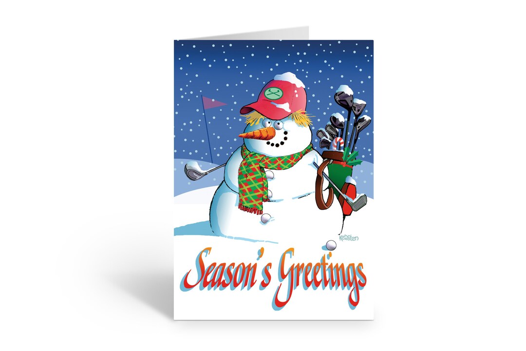 Golf Snowman - Golfing Christmas Cards - 18 Golf Christmas Cards ...