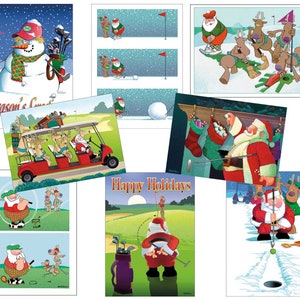 Golf Christmas Card Variety Pack 24 Golfing Holidays Cards & - Etsy