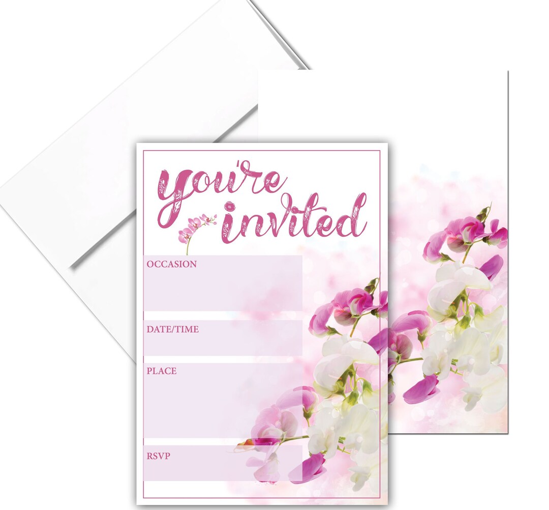 Fill-in Party Invitation - 25 Invitations & Envelopes - You Are Invited ...
