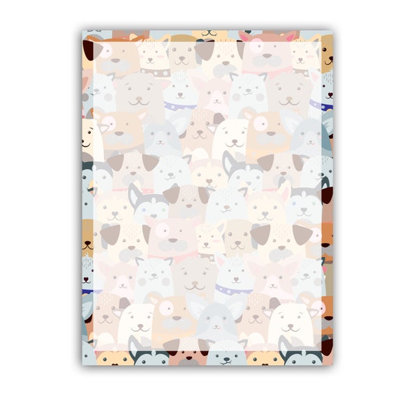 Cute Dog Stationery 8.5 X 11 Inches 60 Paper Sheets - Etsy