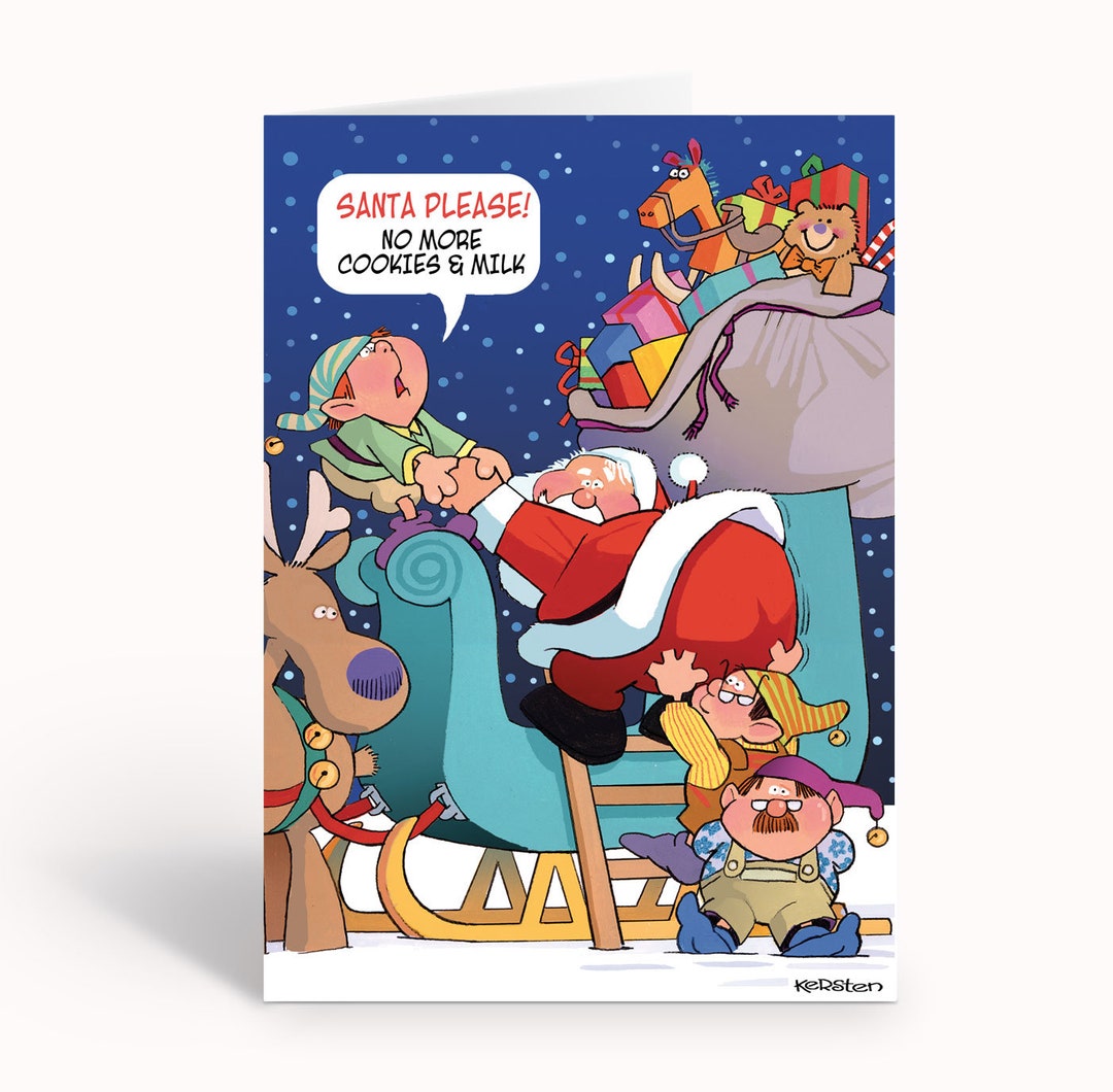 Santa Needs a Little Help 18 Funny Christmas Cards Too - Etsy