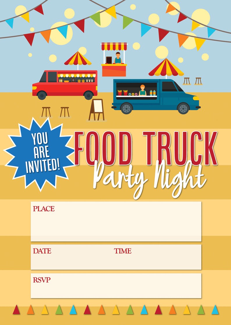 Food Truck Party Invitations 25 Food Truck Invites & - Etsy